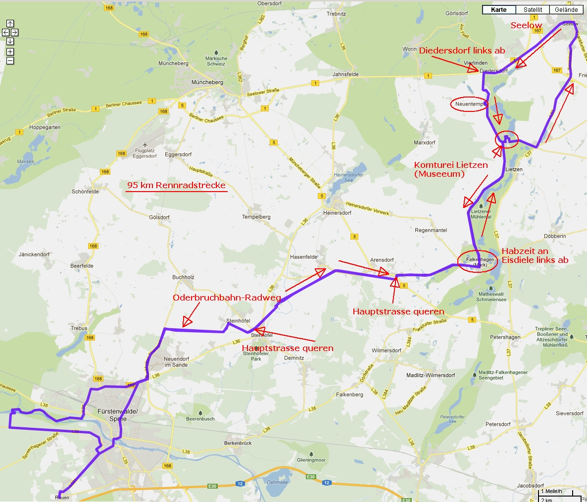 Velo-Trainingstrecken | TV Fürstenwalde